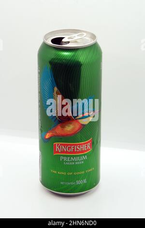 Kingfisher Premium Lager Indian beer can Stock Photo - Alamy