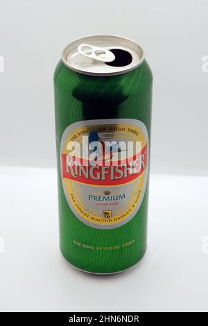 Kingfisher Premium Lager Indian beer can Stock Photo - Alamy