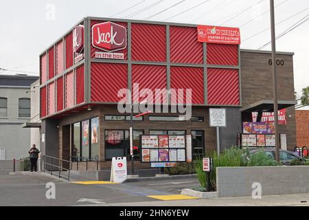 Facade of Jack in the Box fast food restaurant, Lafayette, California ...