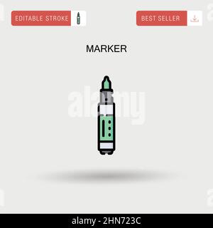 Highlight marker icon, brush element ink symbol, stroke hand made note ...