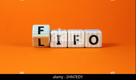 FIFO first in first out symbol. Concept words FIFO first in first out ...