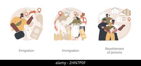 Resettlement of persons abstract concept vector illustration Stock ...