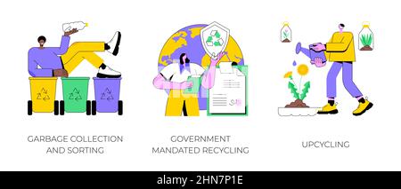 Upcycling illustration of geometric flat cartoon icon decoration. DIY ...