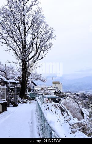 iida, nagano, japan, 2022/11/02 , View of Chuo Expressway Toll road at ...