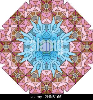 Decorative round ornament. Unusual flower shape. Oriental vector, Anti ...