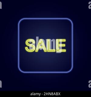 Beautiful stylish colorful neon sale icon - Vector illustration Stock ...