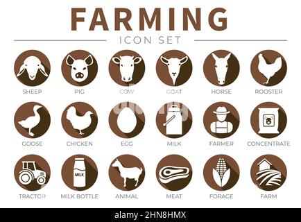 farm animals set of symbols Stock Vector Image & Art - Alamy
