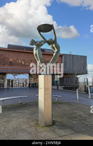 The Light Source statue by sculptor David Annand, outside the Potteries ...