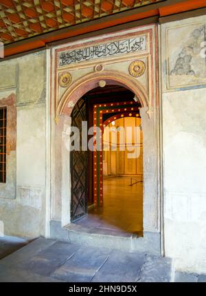 Stained glass door. Khan's Palace in Bakhchisarai. Interior details ...