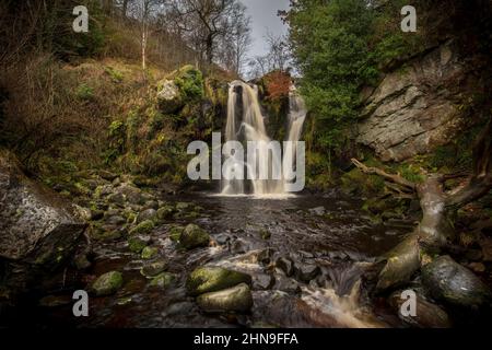 Posforth Gill Waterfall in the Valley of Desolation, Whafedale ...