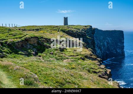 Marwick Head (RSPB) seabird colony and the Kitchener Memorial, Orkney ...