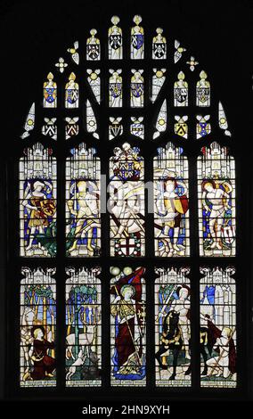 A stained glass window by Sir Ninian Comper depicting Saint Dunstan ...