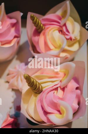 birthday party decoration with unicorn theme Stock Photo - Alamy