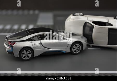 toy model cars on road Stock Photo - Alamy