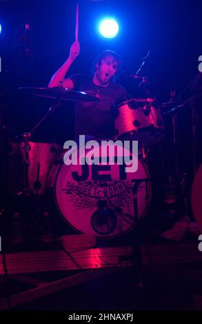 Drummer Chris Cester of the Australian rock band Jet is shown ...