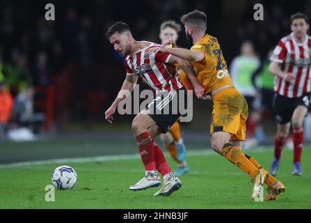 George Baldock of Sheffield Utd and Brandon Williams of Manchester ...