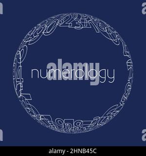 Numerology. Simple vector graphic background with many numbers and the ...