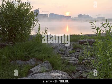 The rocky shore of the Ob River in Siberia Stock Photo - Alamy
