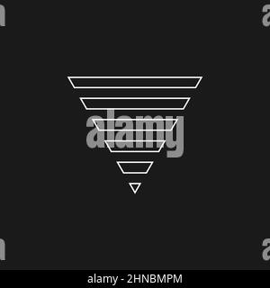 Retrowave aesthetics outline triangle composition. Synthwave black and ...