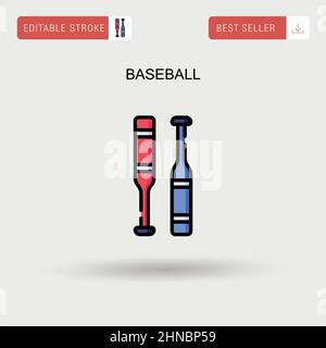 Baseball bat icon. Simple illustration of baseball bat vector icon for ...