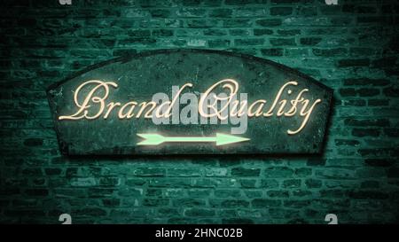 Street Sign the Direction Way to BRAND QUALITY Stock Photo - Alamy