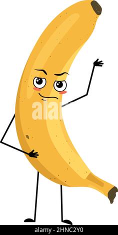 Banana Fruit Cartoon Character Emoji Mascot Stock Vector Image & Art - Alamy