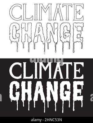 Climate Change. Typography logo design emblem. Digital typography logo ...