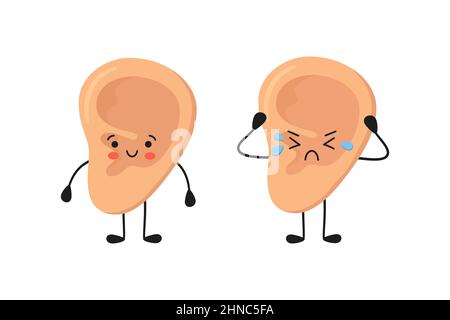 Human ear emoji vector isolated illustration. Ear emoticon. Vector ear ...