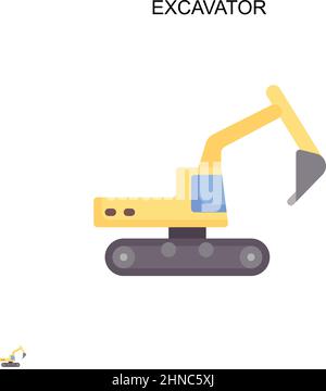 Illustration of digger, excavator symbol, earthmover icon, symbol for ...