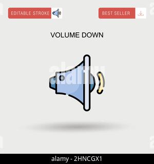 volume down icon black vector illustration Stock Vector Image & Art - Alamy