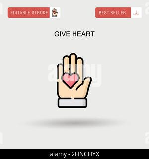 Hand holding heart icon simple flat vector symbol outline collection ...