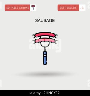 fresh sausage food isolated icon Stock Vector Image & Art - Alamy