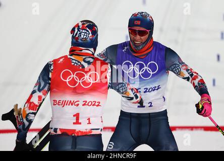 Norway's Johannes Hoesflot Klaebo, center, winner of the men's World ...