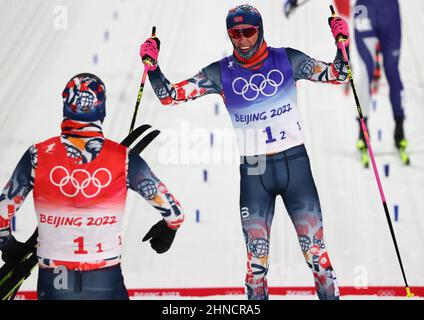 Norway's Johannes Hoesflot Klaebo, center, winner of the men's World ...