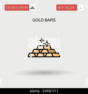 Gold Bars Simple vector icon. Modern, simple flat vector illustration ...