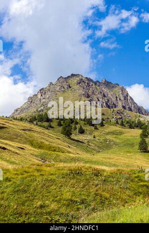 Italy, Aosta Valley, Champoluc, Crest mountain Stock Photo - Alamy