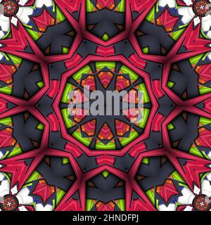 3D puff pixels mandala artwork Stock Photo - Alamy