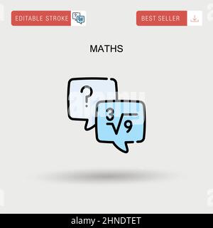 the equation of the math problem icon vector outline illustration Stock ...