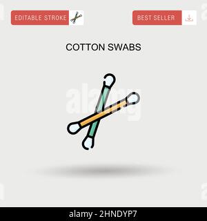 Cotton swabs or cotton buds, ear swab in plastic packaging or box logo ...