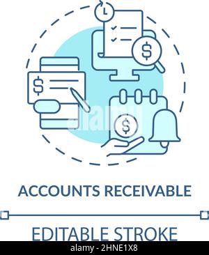 accounts receivable business process line icon vector illustration ...
