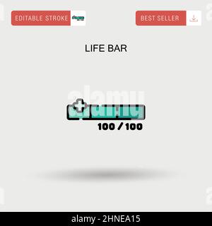 Life bar Simple vector icon. Illustration symbol design template for ...