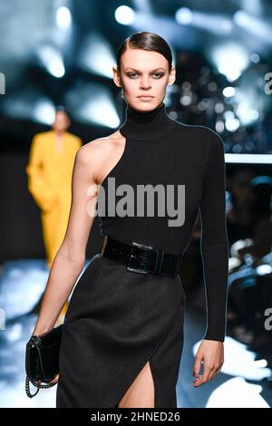 Model Cara Taylor walks on the runway at the Givenchy fashion show ...