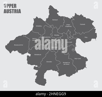 Linz vector map. Detailed map of Linz city administrative area ...