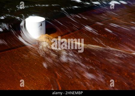 Patterns of rushing water over low-water bridge Stock Photo - Alamy