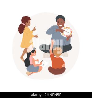 Learning to tell time isolated cartoon vector illustration Stock Vector ...