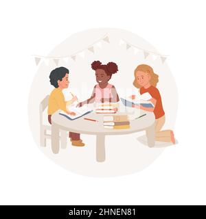 Learn to study independently isolated cartoon vector illustration Stock ...