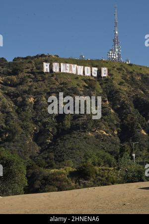 The Iconic Hollywood sign replaced with RAMS HOUSE to celebrate Super ...