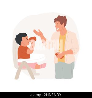 Learn drinking from a cup isolated cartoon vector illustration Stock ...