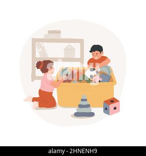 Baby grasping objects isolated cartoon vector illustration Baby ...