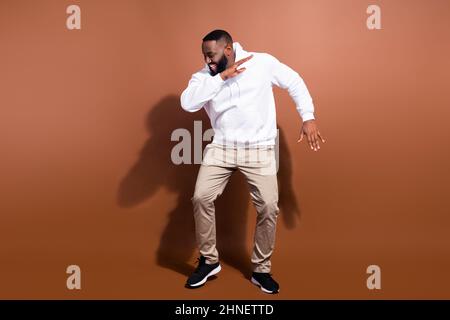 Photo of sweet pretty guy dressed purple sweater tacking selfie modern ...